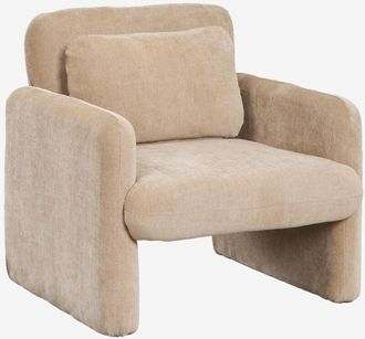 Sklum Sklum - Fauteuil chenille Jeison Brun Blé