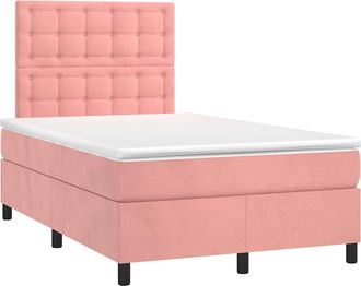 vidaXL Vidaxl - Giroletto A Molle Con Materasso Rosa 120x190 Cm In Velluto