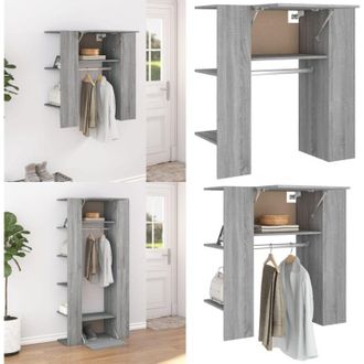 vidaXL Flurschrank Grau Sonoma 97,5x37x99 cm Holzwerkstoff - Flurschrank - Kleiderschrank - Holzschrank - Wohnzimmermöbel - Regal - Home & Living