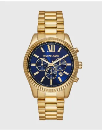 Michael Kors Lexington Chronograph-Uhr aus goldfarbenem Edelstahl in Gold