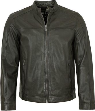 Jilani Lederjacke Jamie Jilani - Herren Lederjacke Lammnappa khaki