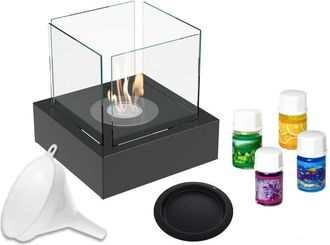 Kratki Tischkamin Biokamin TANGO3 schwarz Set