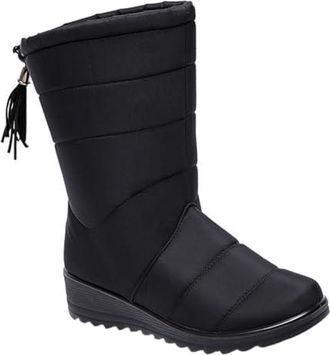 BESPORTBLE Beavorty Bottes de Neige Femme Montantes Noires 41 Bottines DHiver Imperm&eacute;ables Antid&eacute;rapantes Pompons Chaussures D&eacute;contract&eacute;es Chaudes pour Plein Air