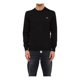 Philipp Plein Schwarzer Rundhals-Pullover - - Knitwear - Herren - Schwarzk - M