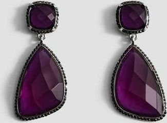Mango Boucles doreilles pendantes violet - Femme - Taille unique - MANGO