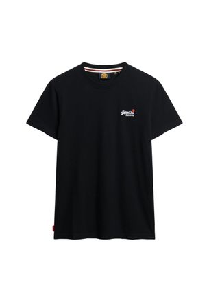 Superdry Herren Essential T-Shirt mit Stickerei Schwarz XXXL