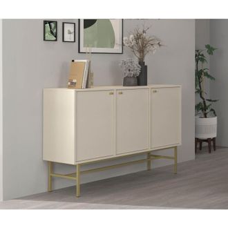 Furnix Kommode Tonkin 813 Sideboard mit drei Türen und Gestellbeine Beige - Furnix