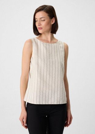 Comma Blusentop Bluse Top aus Leinenmix mit Nadelstreifen