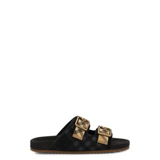 Burberry Check Detail Slide Sandalen - - Shoes - Damen - Schwarzk - 37 EU