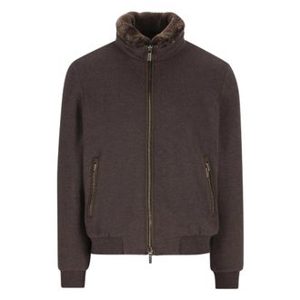Moorer Rei&szlig;verschlussjacke mit Taschen - - Knitwear - Herren - Braun - XL