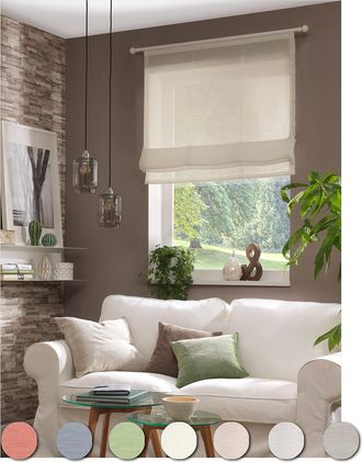 Neutex Allure Raffrollo, Vorhang, Gardine, 140 x 120 cm, Taupe, Transparent