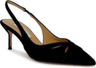 Aquazzura Hohe Schuhe - Black Velvet Moves Sling 65 - Gr. 36,5 (EU) - in Schwarz - für Damen