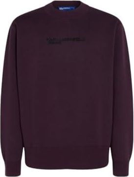 Karl Lagerfeld Karl Lagerfeld Jeans, Homme, Pull En Maille Avec Logo, Coupe R&eacute;guli&egrave;re, Violet, XL