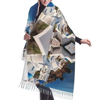 Generic Santorin, &Icirc;le Grecque, Vue Sur La Mer Femme Scarf &Eacute;pais Ch&acirc;le Longue Ch&acirc;le Wrap Pour Cadeau Soir&eacute;e Automne Mariage