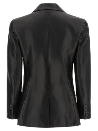 Balmain Lambskin Leather Blazer - Black