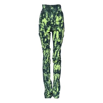 Dolce & Gabbana Femme, Jeans, Vert, Taille: 36 FR Jean Skinny Vert avec &Eacute;claboussures de Couleur