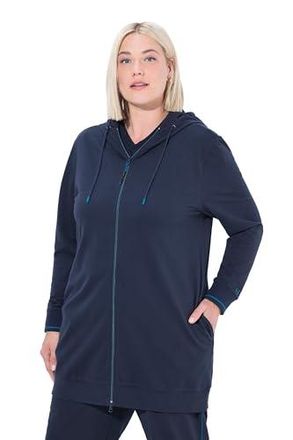 Ulla Popken gs1 data protected company 4069787000005 Sweatjacke Lang, Accent Maillot de survtement, Marine, 54-56 Femmes