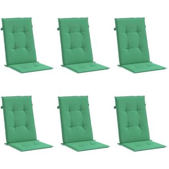 vidaXL Vidaxl - Coussins de chaise de jardin &agrave; dossier haut lot de 6 vert tissu