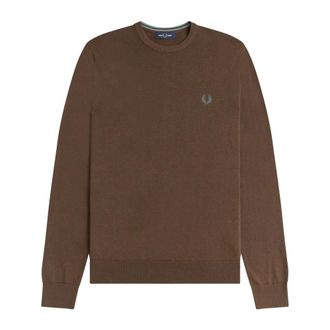 Fred Perry Klassischer Rundhals-Pullover - - Knitwear - Herren - Braun - M