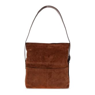 Paul Smith Wildleder-Umh&auml;ngetasche mit Logo - - Bags - Herren - Braun - ONE SIZE