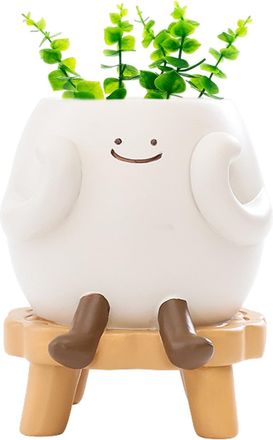 Generic &Uuml;bertopf Mit L&auml;cheln-Gesicht - Blumentopf Mit Lustigem Gesicht, Keramik-Sukkulenten-&Uuml;bertopf | Niedlicher Dekorativer Blumentopf F&uuml;r Die Inneneinricht