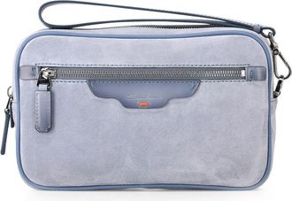 Santoni Businesstaschen & Reisegep&auml;ck - Travel Bag aus Veloursleder - Gr. unisize - in Blau - f&uuml;r Damen