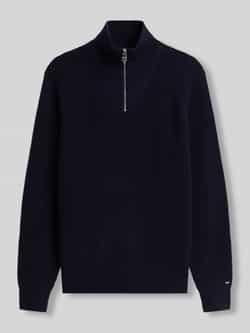Tommy Hilfiger Regular Fit Troyer mit Woll-Baumwoll-Anteil