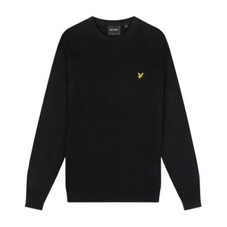 Lyle & Scott Klassischer Merino-Pullover mit Rundhalsausschnitt - - Knitwear - Herren - Schwarzk - XL