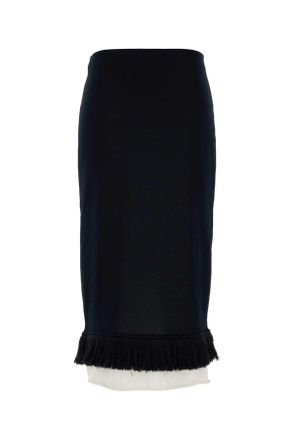 Bottega Veneta Bluewhite Exterior: Silk Gonne Skirt