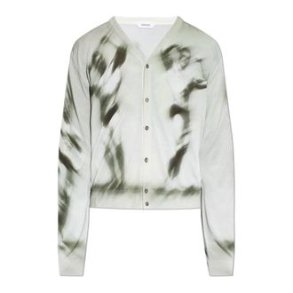 Versace Homme, Pulls, Multicolore, Taille: S Printed Silk Knit Cardigan