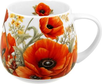 Duo FLOWER CLASSIC Fassbecher 430 ml POPPIES New Bone China Porzellan