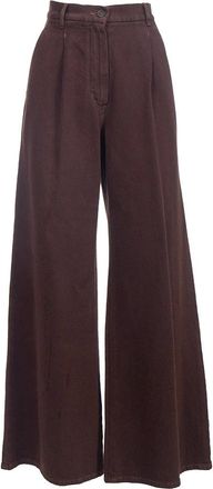 Max Mara Femme, Pantalons, Brun, Taille: 36 FR Cotton Bull Pantalons