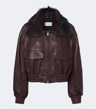 Nour Hammour Veste blouson en cuir