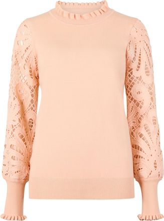 Apricot Lace Mesh Jumper