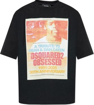 Dsquared2 Homme, Tops, Noir, Taille: XL T-shirt avec imprimé