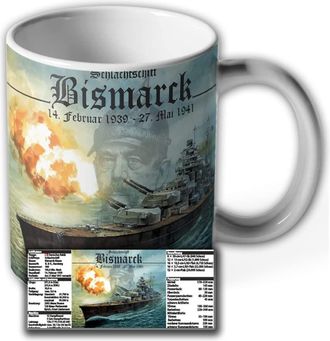 Copytec Bismarck mit Daten Schlachtschiff Kaiserliche Marine Wappen Tasse 3270