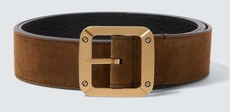 Acne Studios Ceinture r&eacute;versible en cuir et daim