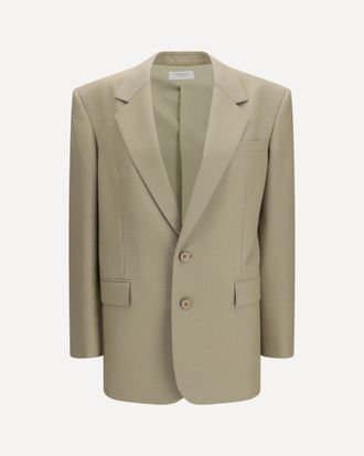 Saint Laurent Single-breasted Jacket in wool and silk Female 38