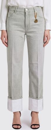 Stella McCartney Jean droit taille mi-haute en denim de coton avec charm