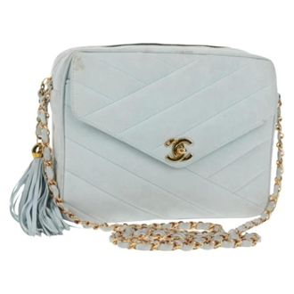 Chanel Sac bandouli&egrave;re en daim Pre-owned - Femme - Pre-owned - Bleu - Taille: ONE Size