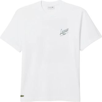 Lacoste Homme, Tops, Blanc, Taille: S Knitted Jersey Multiple Prints Tee