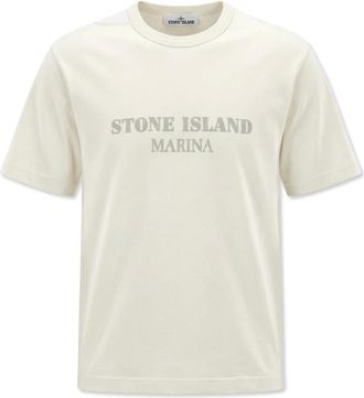 Stone Island Homme, Tops, Beige, Taille: XL Logo T-Shirt