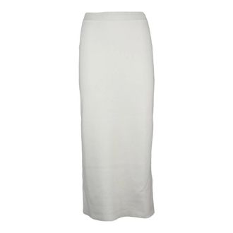 Seventy Langer Strick-R&ouml;hrenrock - - Skirts - Damen - Wei&szlig; - S