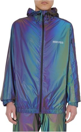 Marcelo Burlon Homme, Vestes, Bleu, Taille: S Logo Reflect Pkt Windbreaker