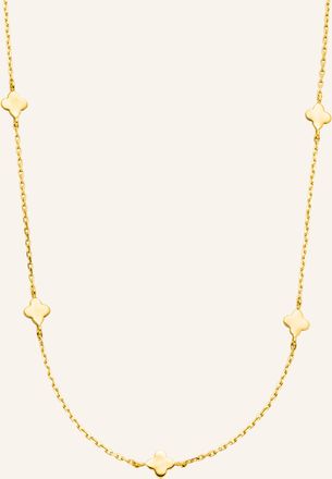 Leaf Halskette Mini Clover Aus 14 Karat Gelbgold gold
