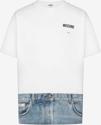 Moschino T-shirt en jersey de coton biologique imprimé - Blanc