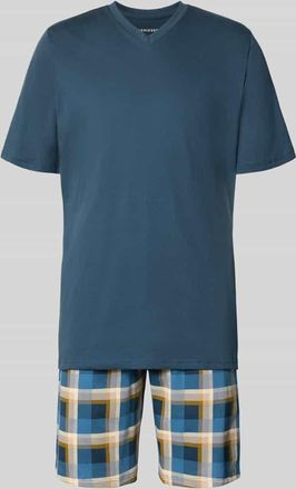 Schiesser Regular Fit Pyjama-Set aus reiner Baumwolle