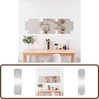 vidaXL Wandspiegel mit LED-Leuchten 30x100 cm Glas Rechteckig - Wandspiegel - LED-Spiegel - Dekospiegel - Badspiegel - Schlafzimmerspiegel