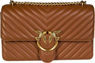 Pinko Pinko, Femme, Sacs, Brun, Taille: ONE Size Love One Mini DC Sheep Nappa