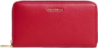 Coccinelle Femme, Accessoires, Rouge, Taille: ONE Size Metallic Soft Wallet